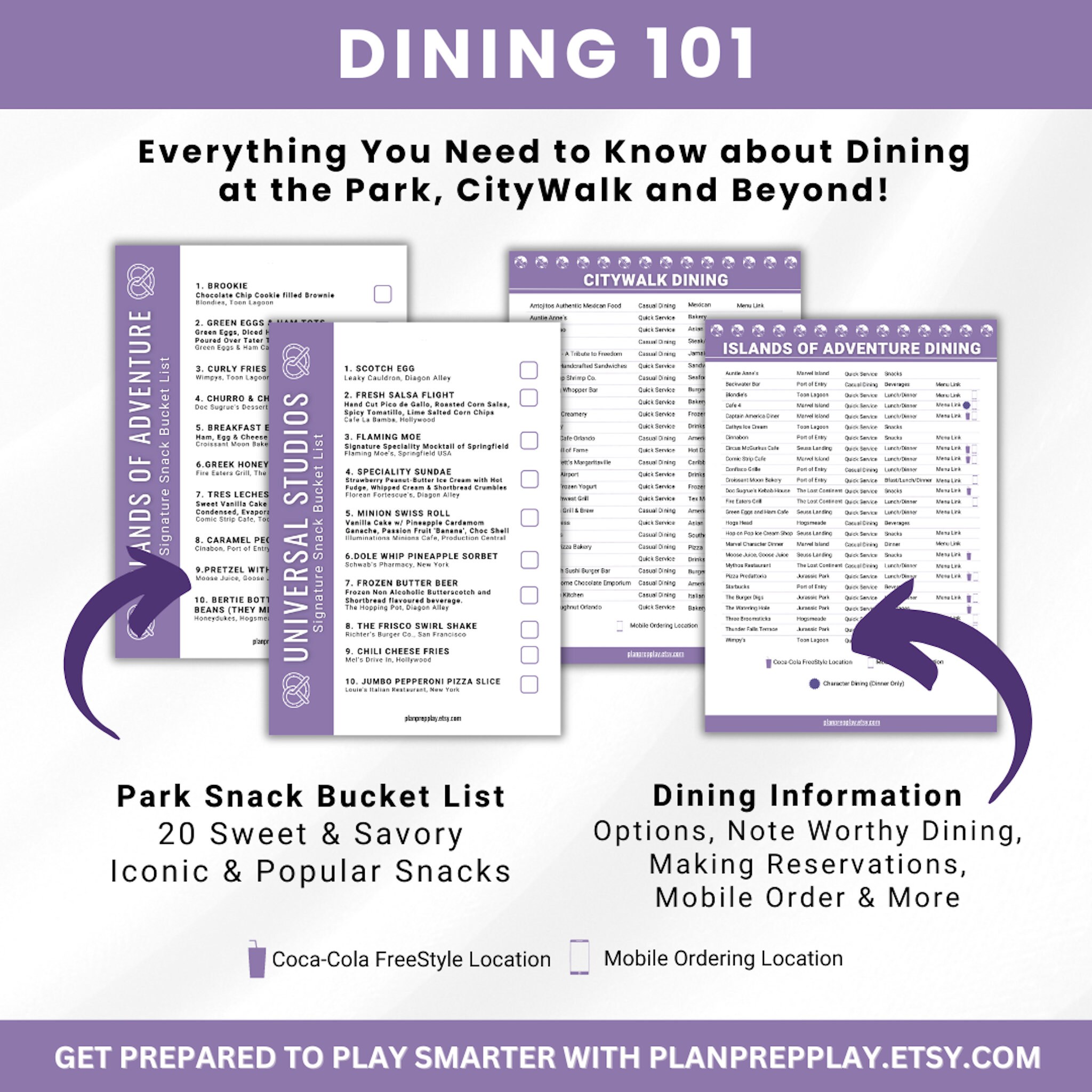 Universal Orlando Cheat Sheet Bundle Rides, Entertainment, Restaurants ...