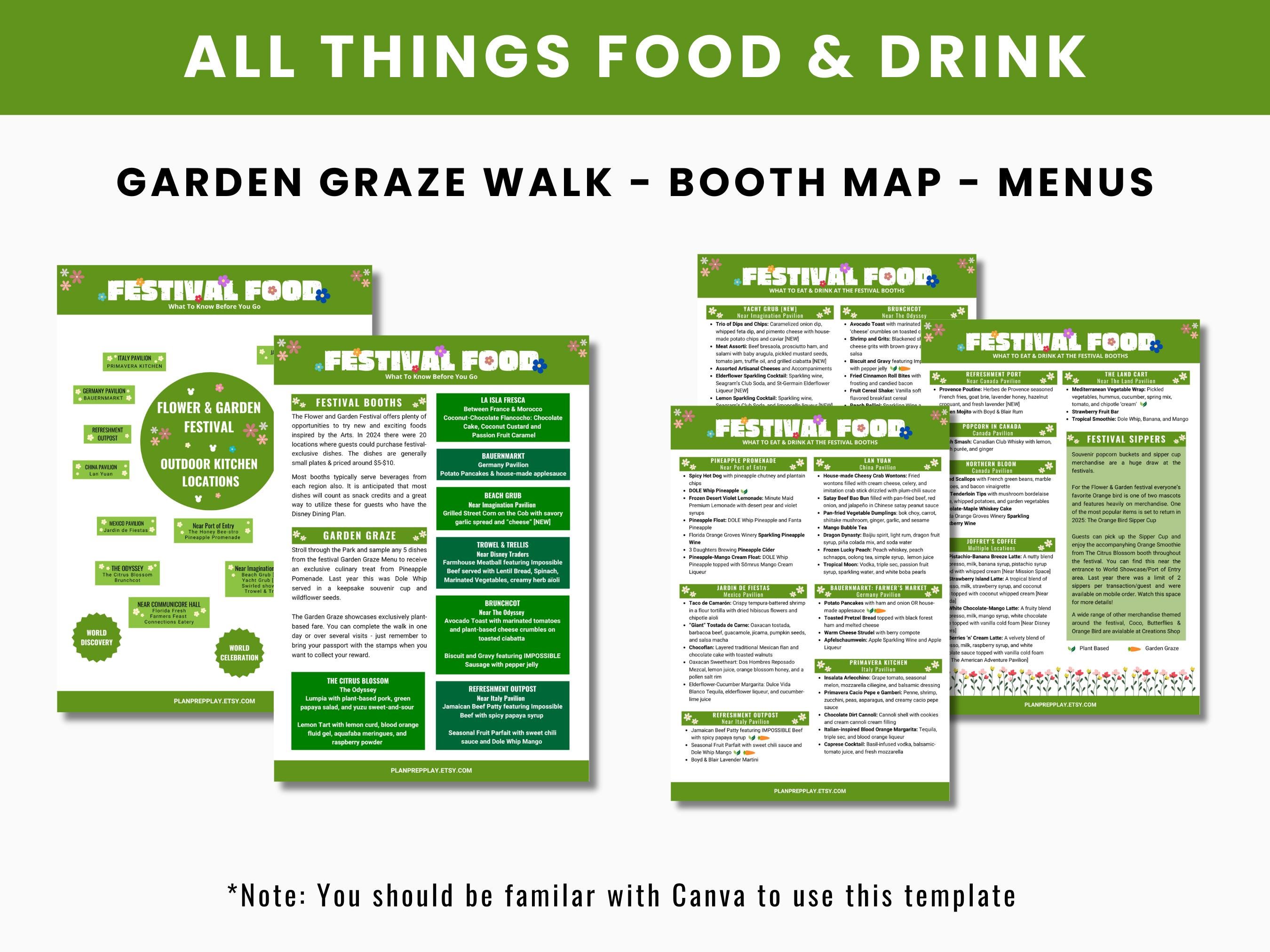Editable Flower and Garden Epcot Festival E-guide Template 2025 ...
