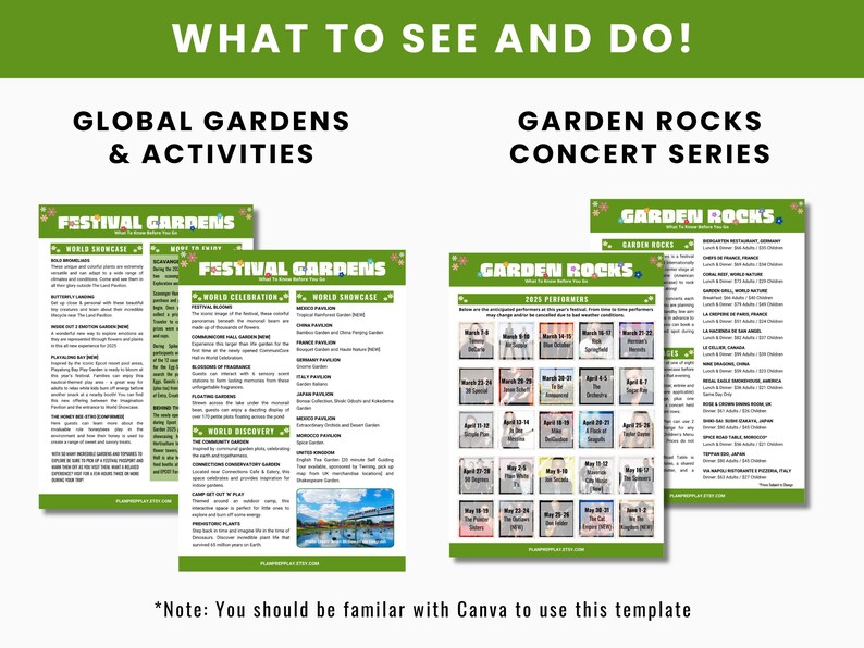 Editable Flower and Garden Epcot Festival E-guide Template 2025 ...