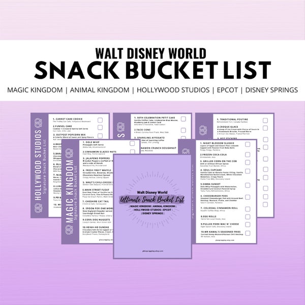 Disneyworld Snack List - Etsy