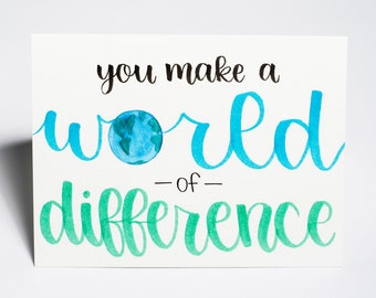 You Make a Difference Card - Etsy