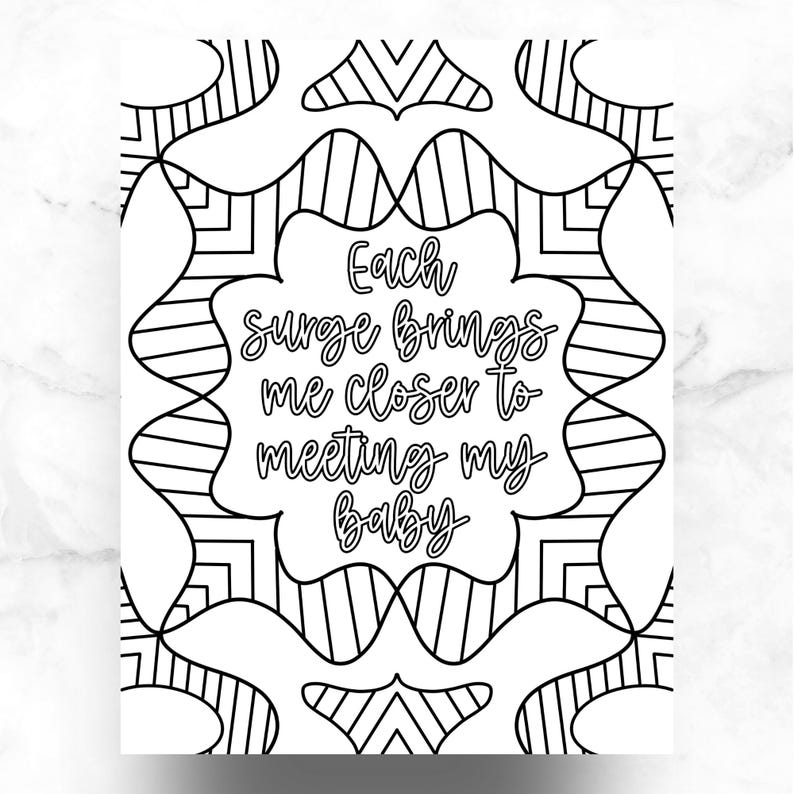 Set of 16 Birth Affirmation Coloring Sheets for Pregnancy Print at Home ...