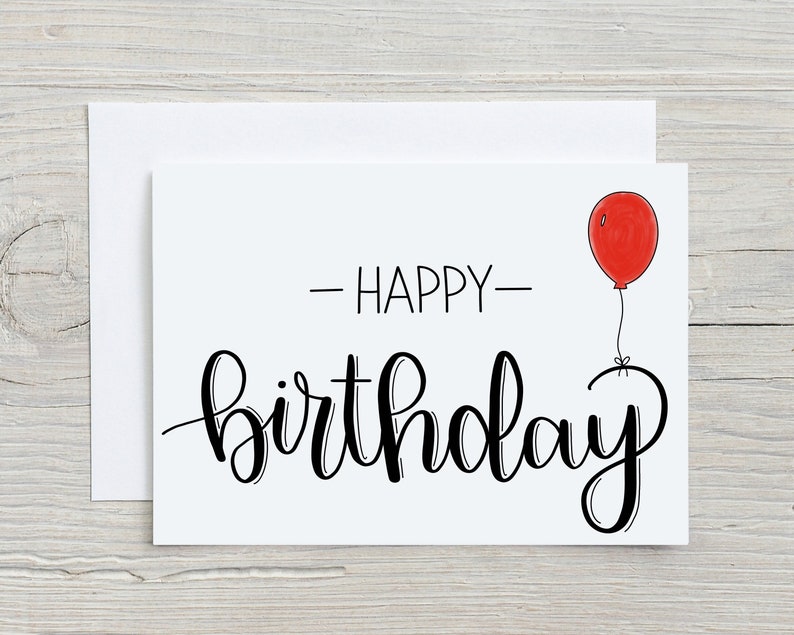 Happy Birthday Simple, Modern Birthday Card 5x7 Greeting Card With ...