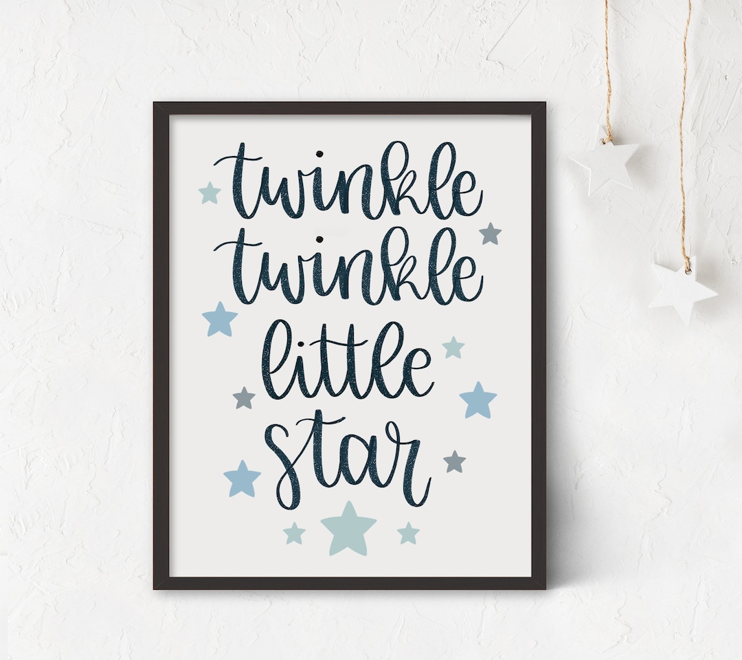 Twinkle Twinkle Little Star Hand-lettered Print Nursery - Etsy