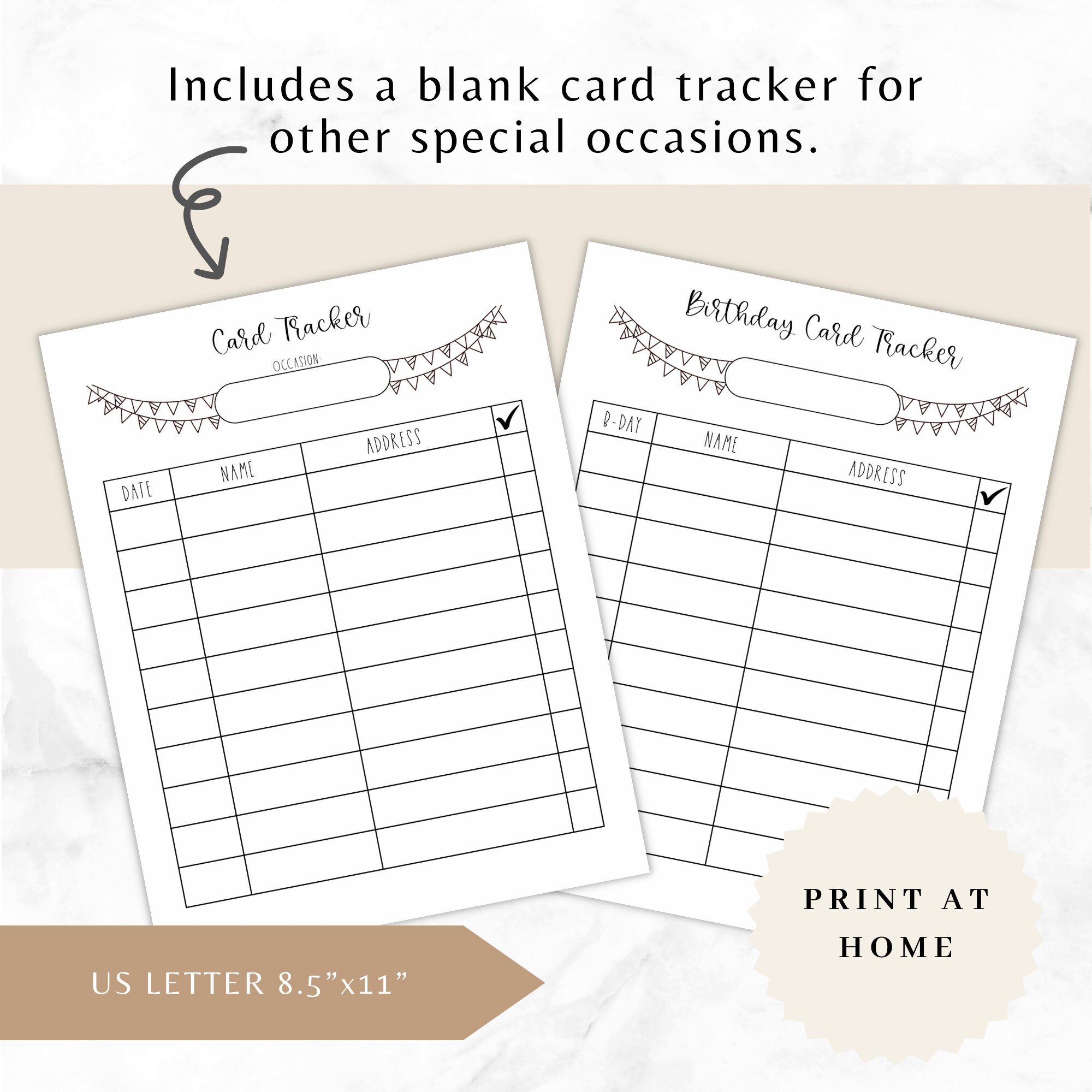 Printable Birthday Card Tracker - Digital Download - US Letter PDF ...