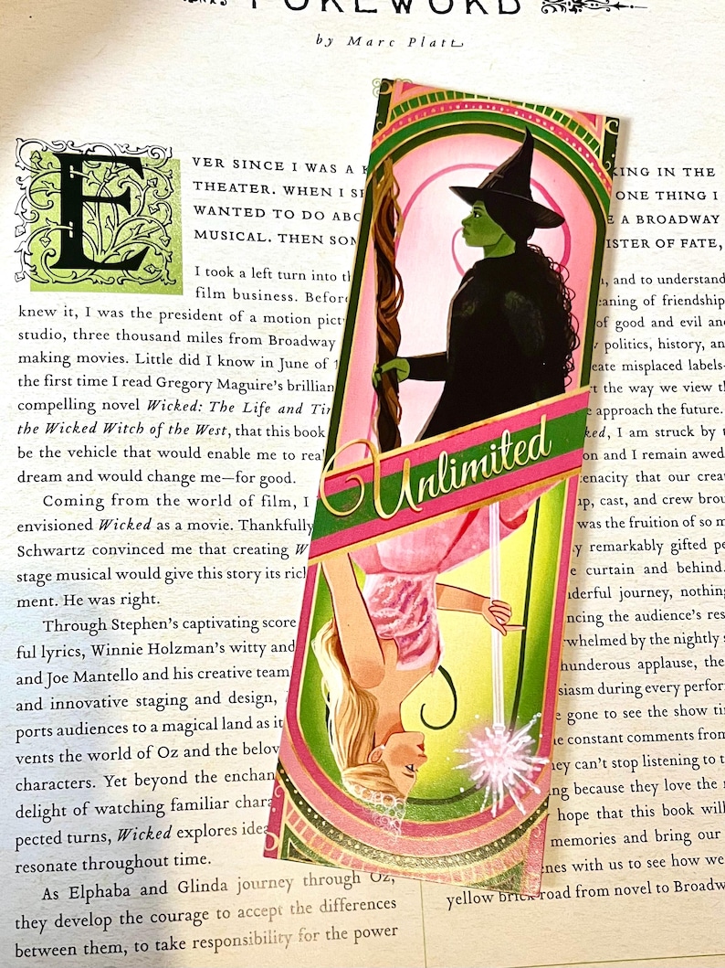Unlimited - Elphaba and Glinda Bookmark - Etsy