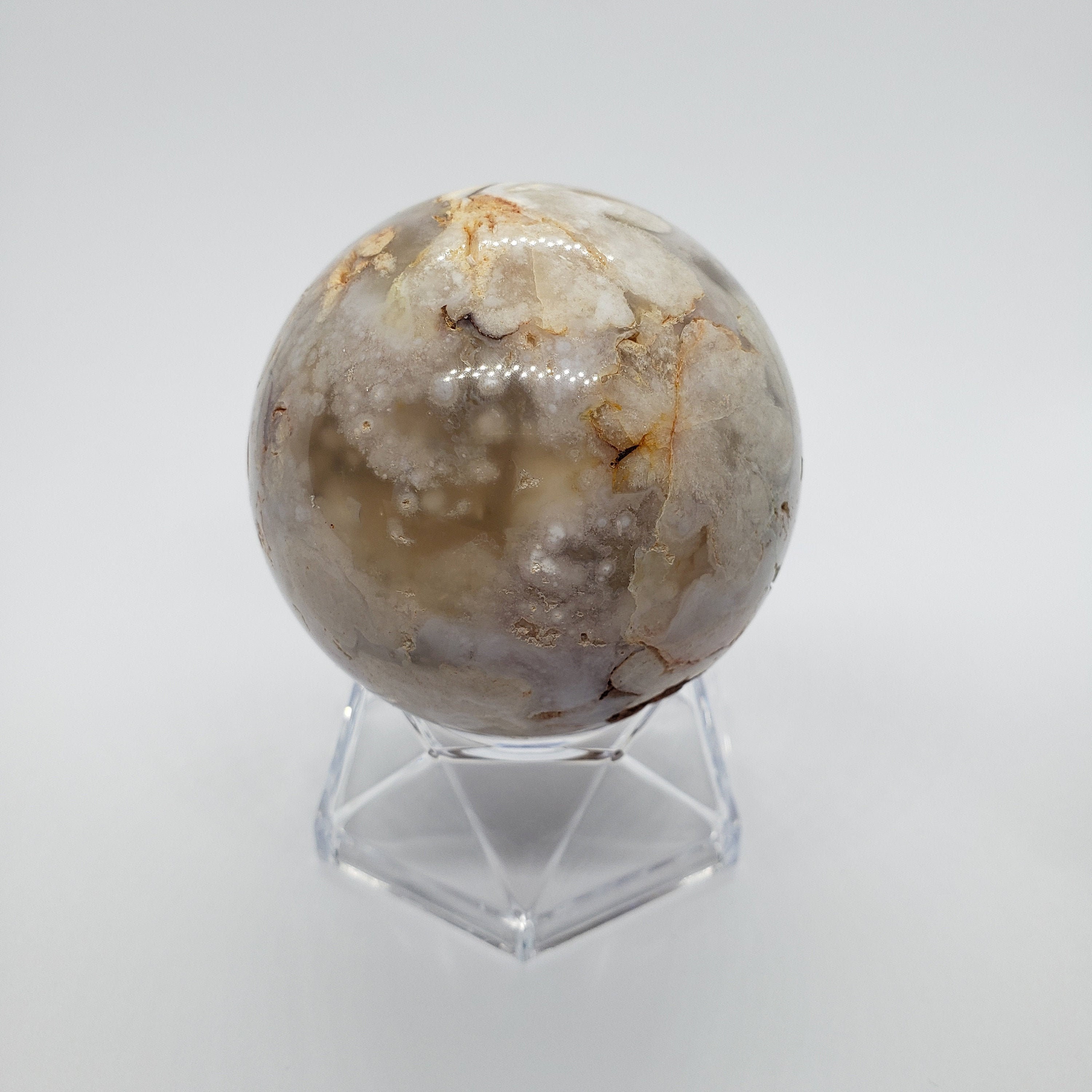 Flower Agate Sphere Crystal Sphere Cherry Blossom Agate - Etsy.de