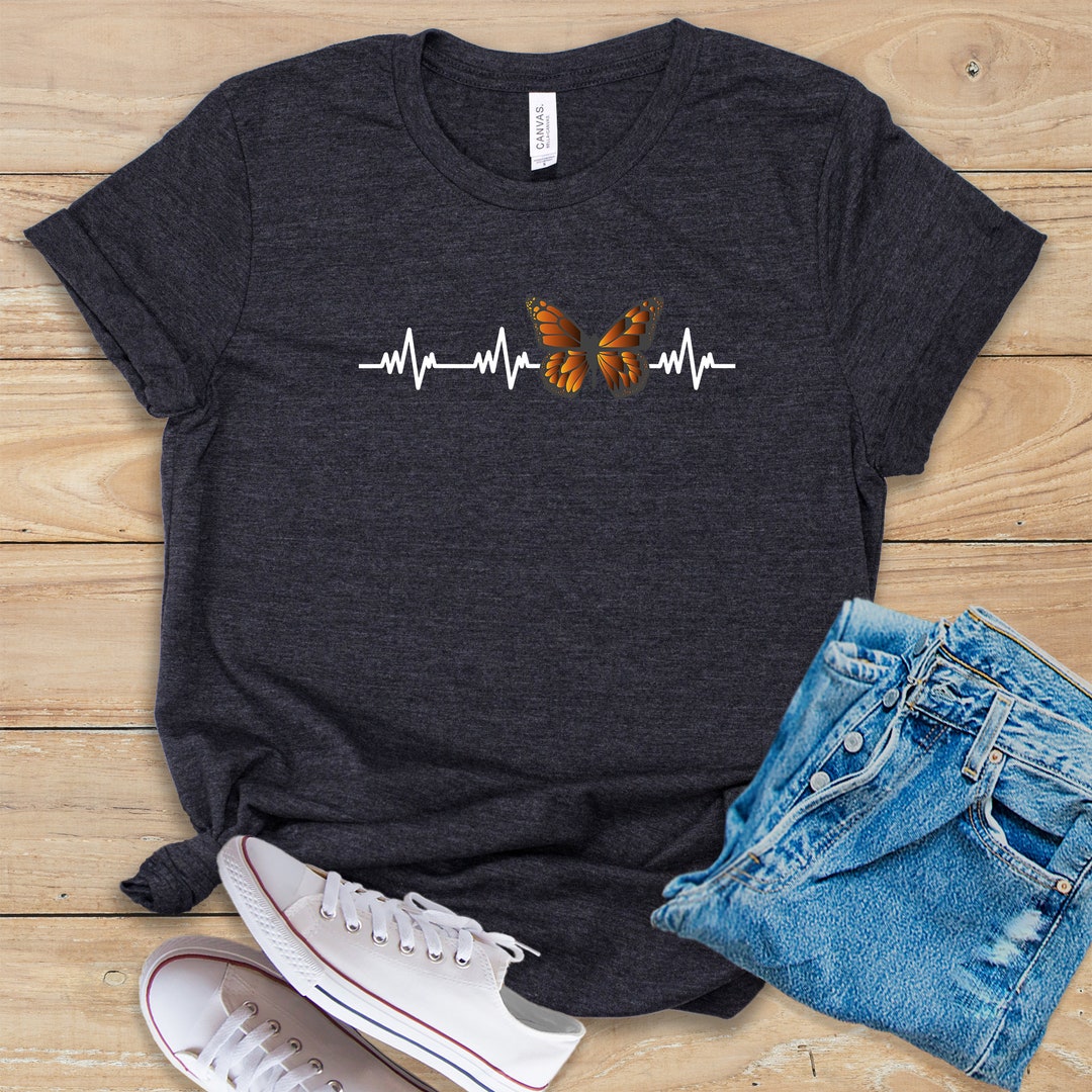 Butterfly Heartbeat Shirt Tank Top Hoodie Butterfly Lover Gift Idea ...