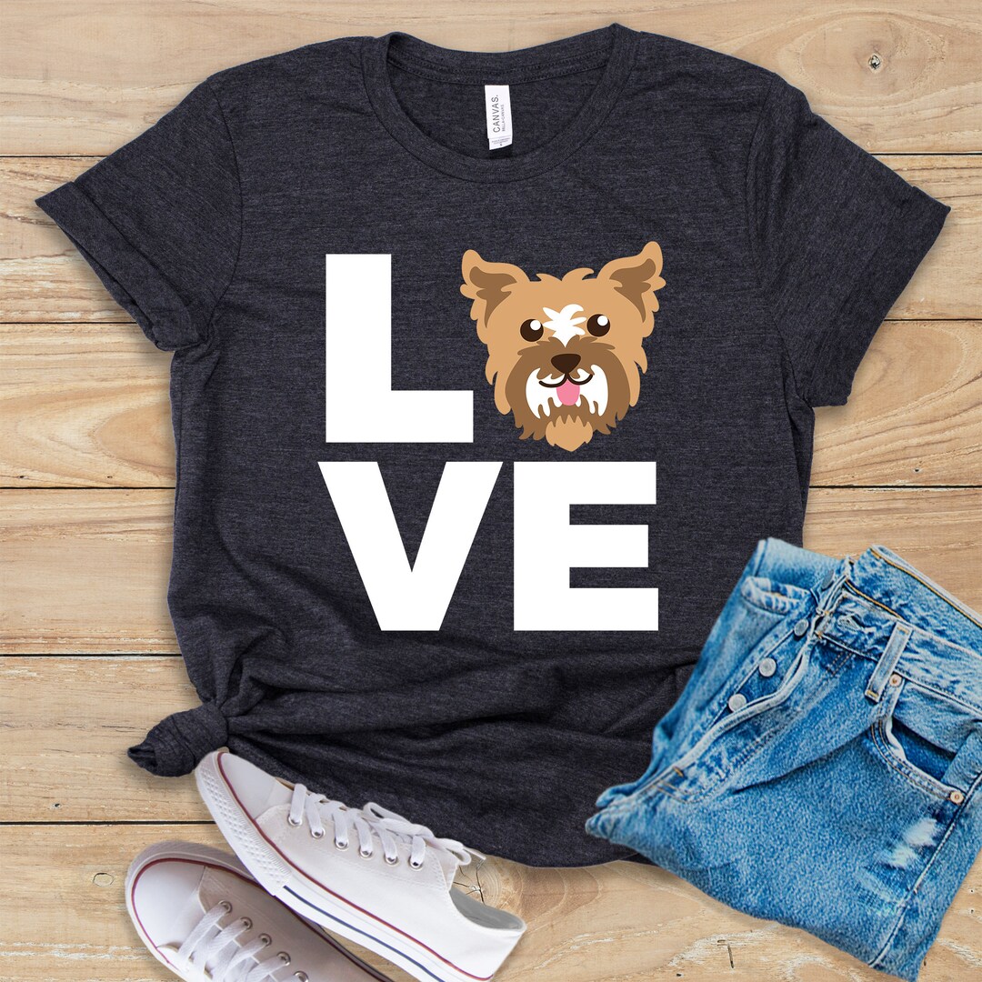 LOVE Yorkie Shirt Tank Top Hoodie Cute Yorkie T-shirt Yorkshire Terrier ...