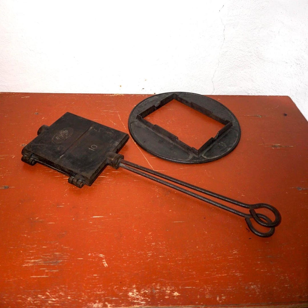 Vintage German Cast Iron Waffle Iron and Base * Antique Wifa Waffle ...