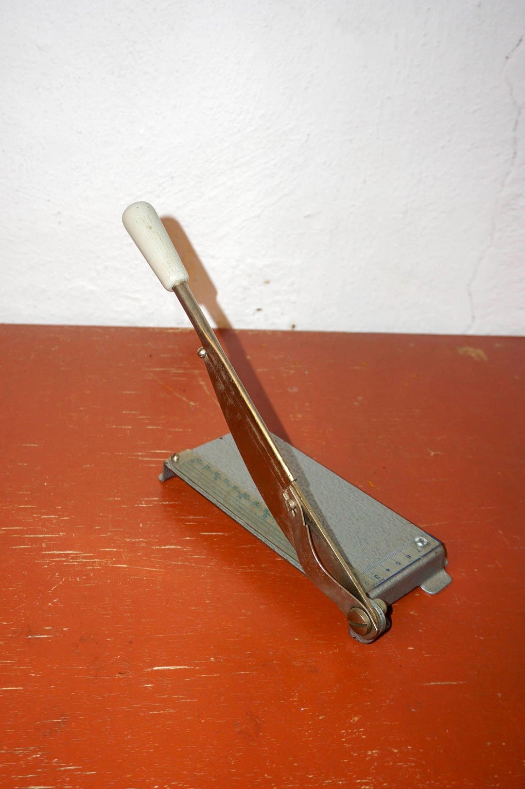 Mid-century Metal Paper Cutter * Studio Guillotine Trimmer * Industrial ...
