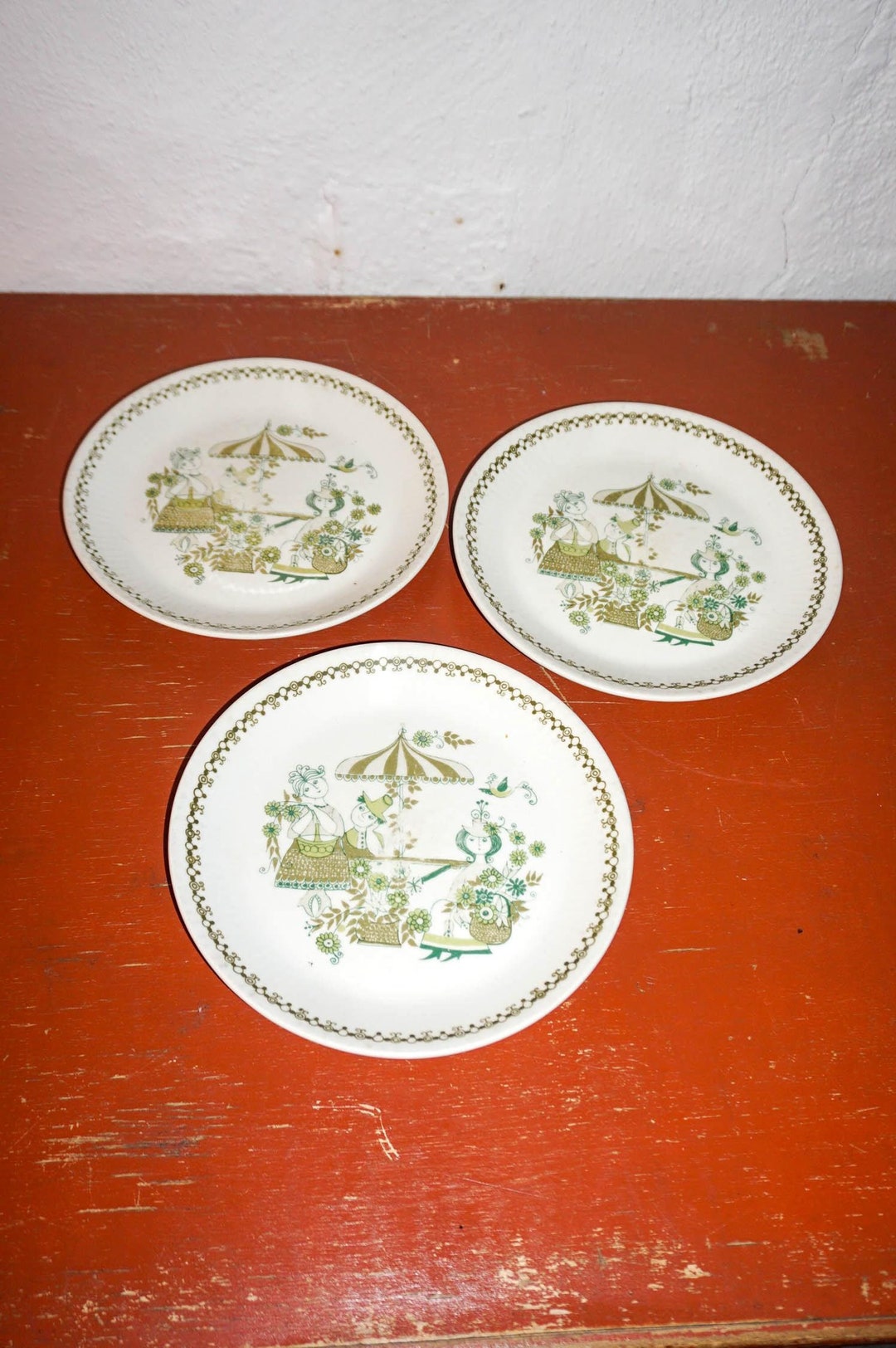 Figgjo Porcelain Breakfast Plates * Set of 3 * Market Series * Vintage ...
