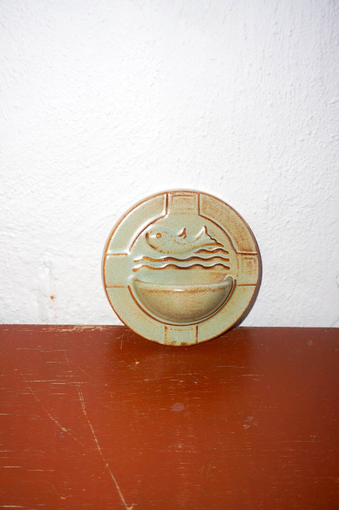 Vintage Regout Ceramic Holy Water Font * Mid-century Maastricht Pottery ...