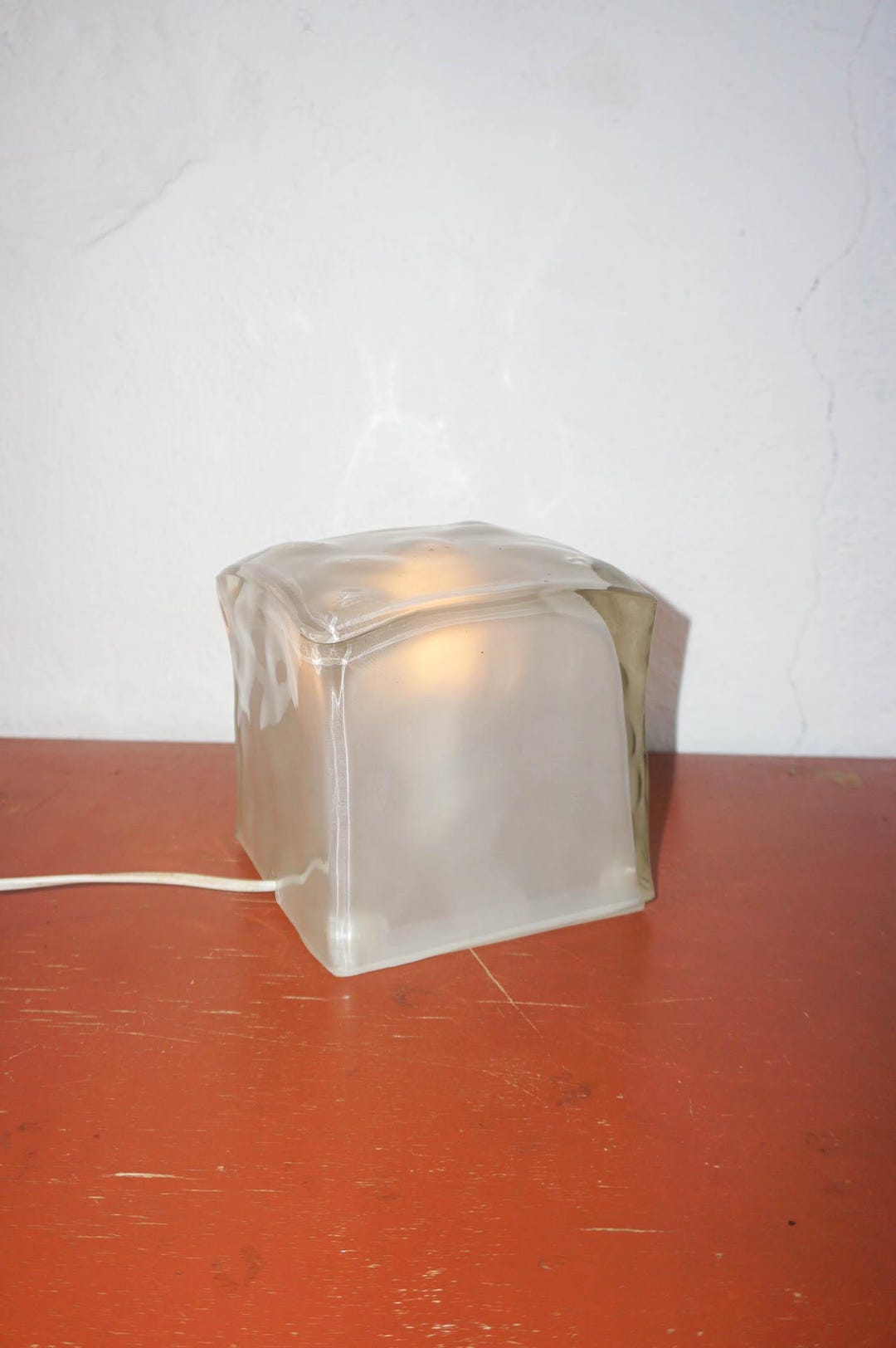 Vintage Ice Cube Table Lamp * IKEA Iviken * Frosted Glass * Y2k ...