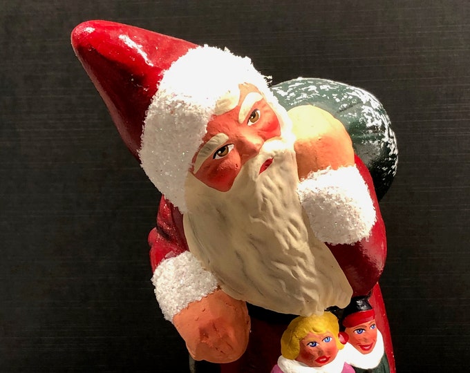 Vintage Candy Container Ino Schaller Germany Red Primitive Santa and ...
