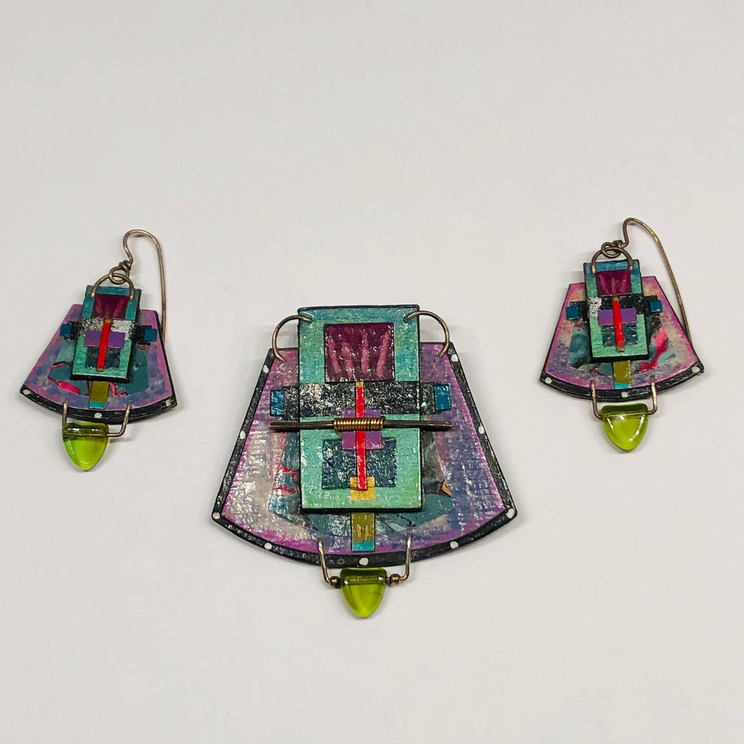 Artisan Handcrafted Lauren Pollaro Paper Collage & Mixed Metal, Beads ...