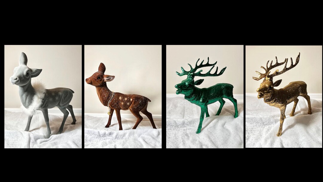Ino Schaller Deer Germany Large Felted Glittered Deer Stags Does ...