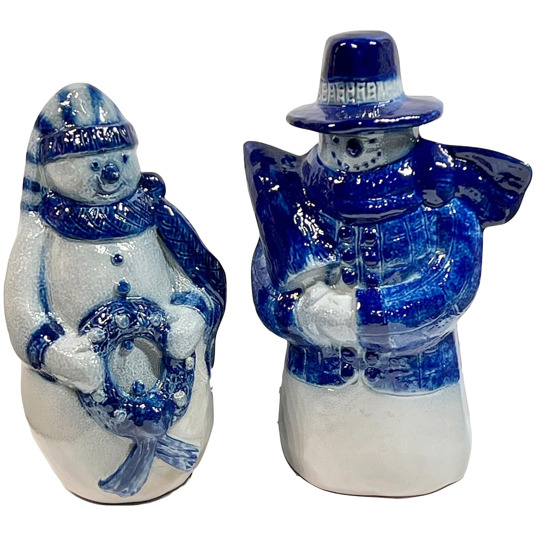 Eldreth Salt Glazed Snowmen Pottery Sold Separately Tabletop Christmas ...