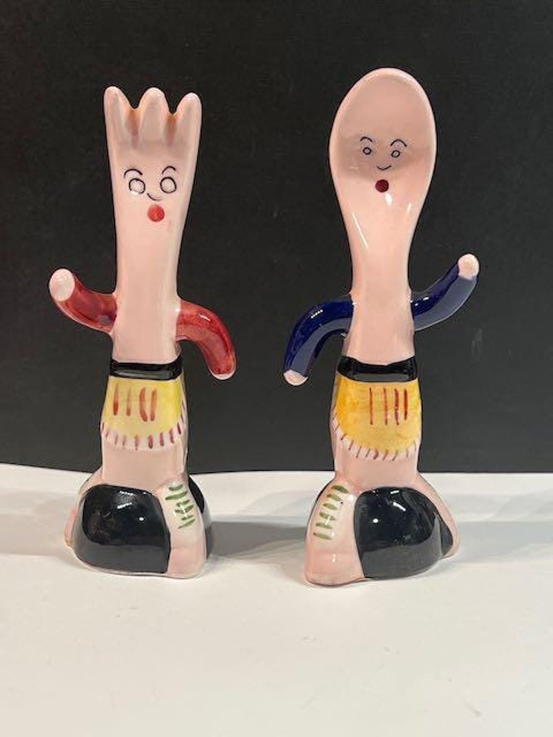 Vintage Anthropomorphic Spoon and Fork Salt & Pepper Shakers Five and ...