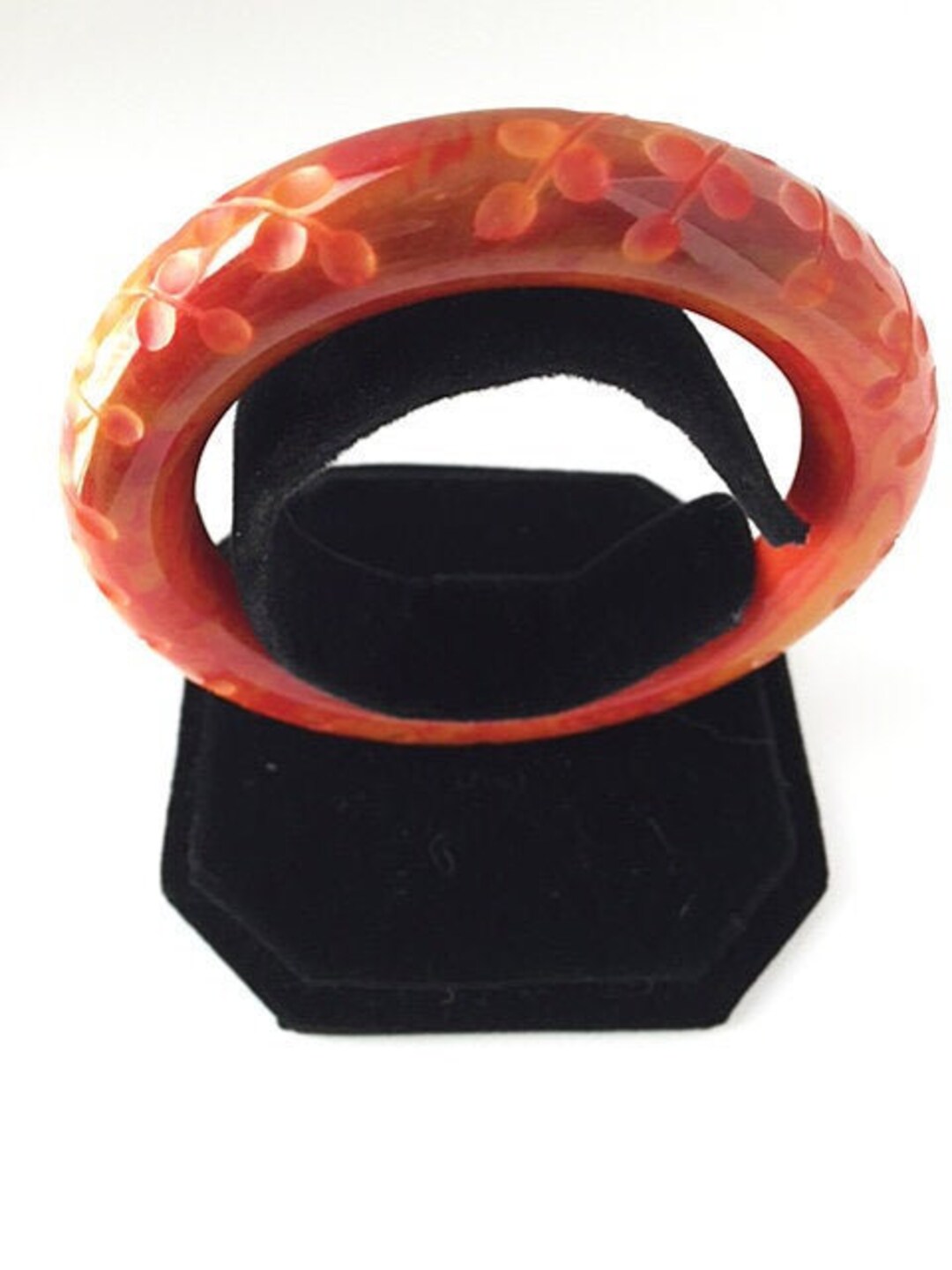 Vintage End-of-day Bakelite Paprika Tobacco Carved Bangle RARE Unique ...