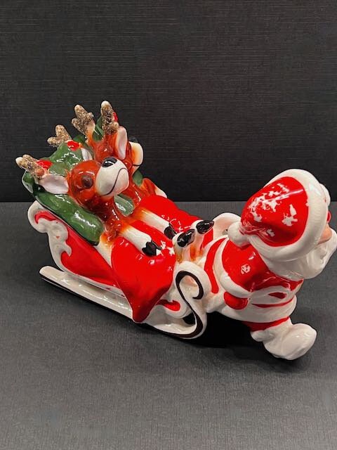 Kreiss Santa Pulling His Sleigh of Tired Reindeer After a Long - Etsy