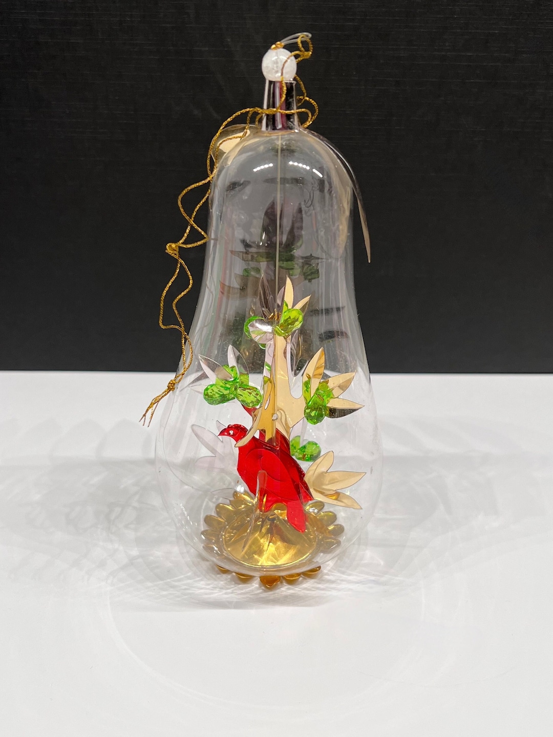 Vintage Glass Resl Lenz Gold Foil Partridge in a Pear Tree Germany 1960 ...