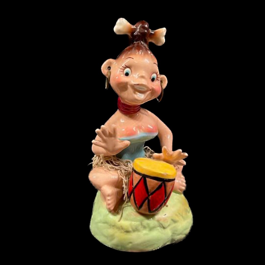 Vintage Enesco Ceramic Tribal Woman Figurine 1940-50s Collectible ...