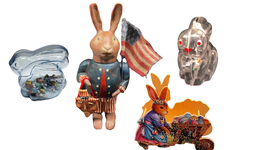 Vintage Easter Bunny Candy Containers Table Decor Vintage Easter ...