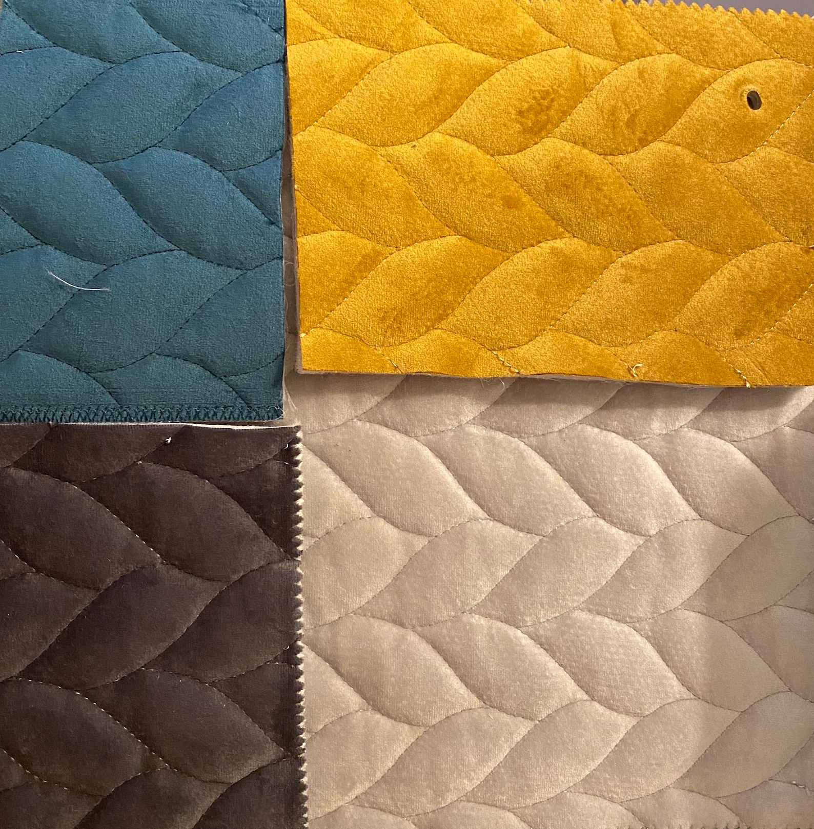 Velvet Quilted padded 3 layer fabric for upholstery soft | Etsy