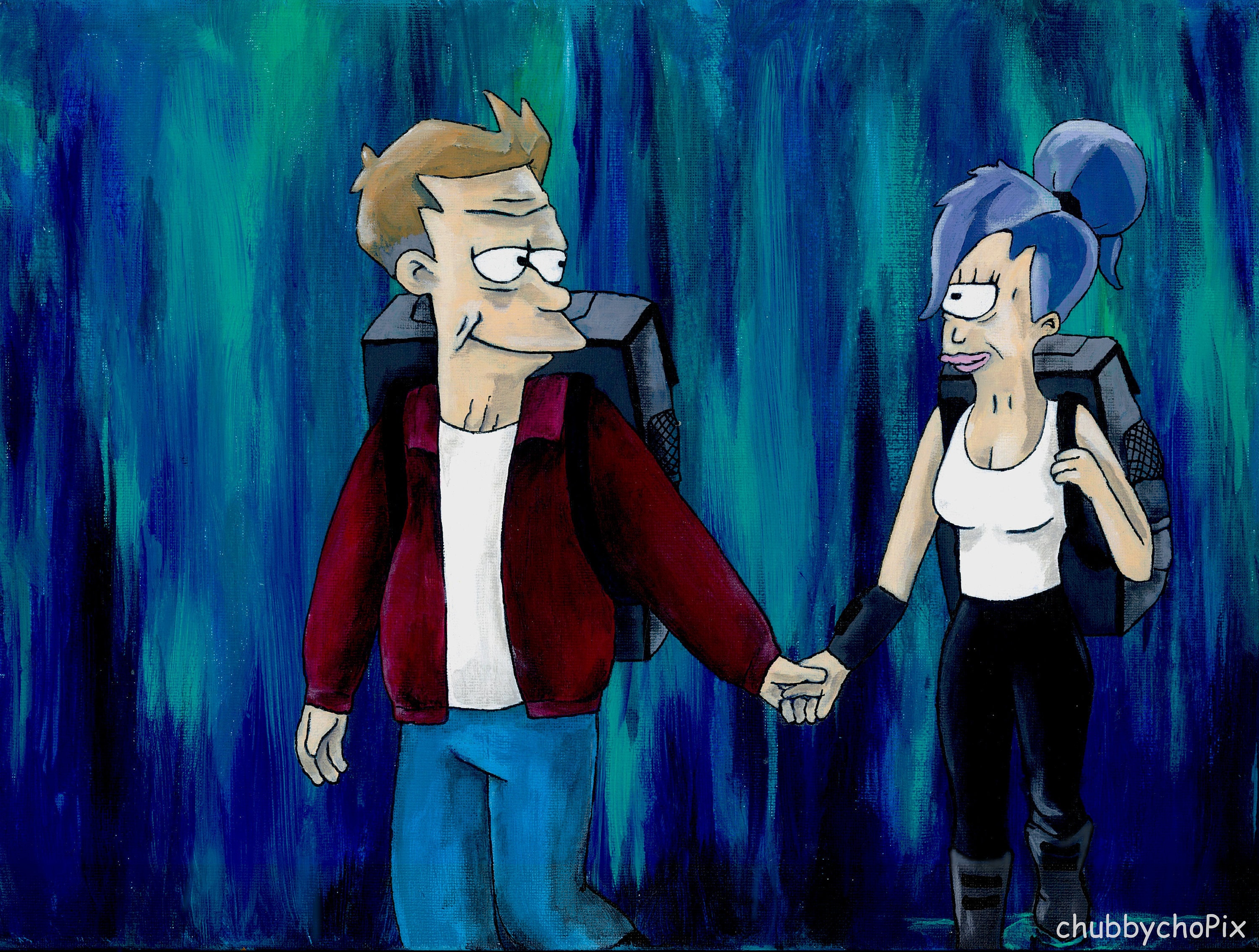 Fry and Leela Art Print Fry Wall Art Fry Leela Gift | Etsy