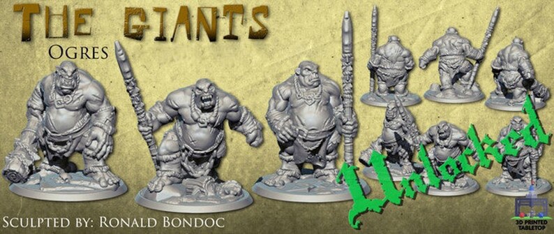 Ogre Sets Dungeons and Dragons RPG 3D Printed Miniature - Etsy UK