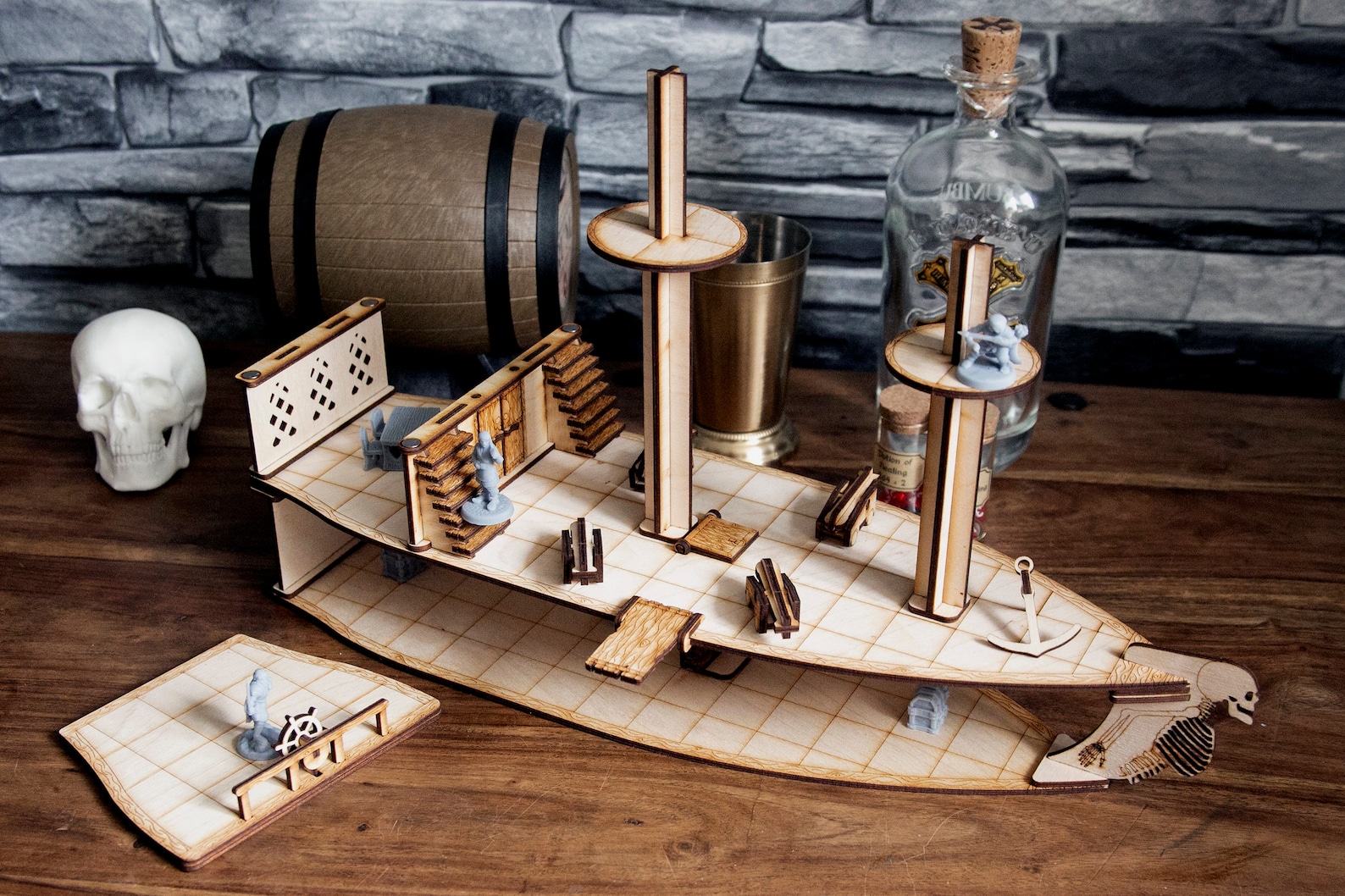 Pirate Ship | Dungeons and Dragons | RPG | Wooden Laser Cut | Kit | PVA ...