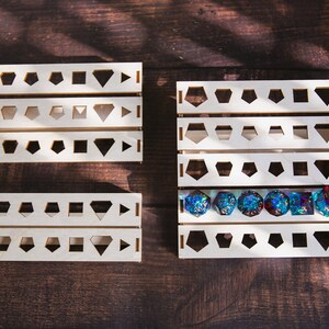Dice Display Rack | 7 Polyhedral Dice Sets | Wooden | Laser Cut | PVA ...