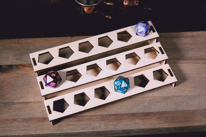 Dice Display Racks D20 Sets Wooden Laser Cut - Etsy