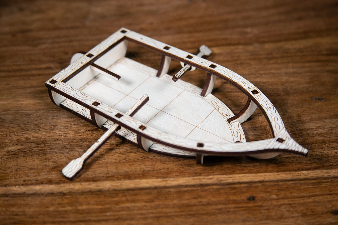 Row Boat Miniature Kit | Dungeons and Dragons | RPG | Wooden Laser Cut ...