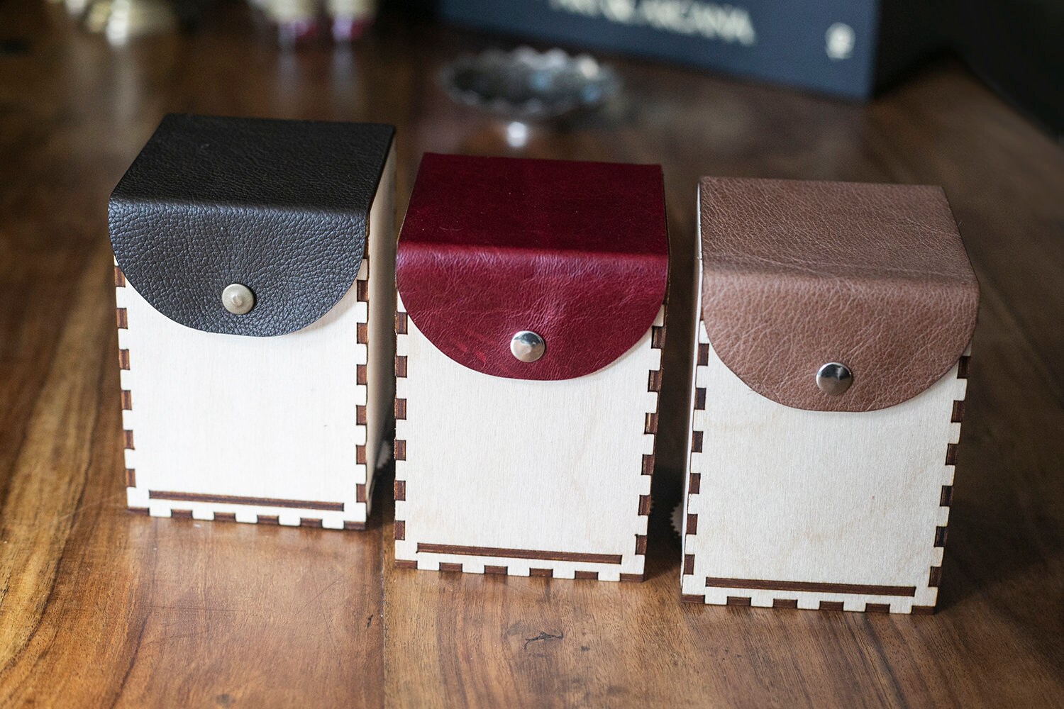 Commander Deck Boxes Customizable Real Leather Wooden - Etsy UK