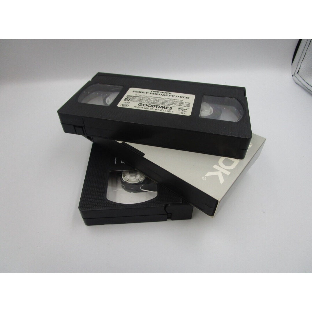 Lot of 3 Vintage VHS Cartoons, Popeye, Porky Pig, Daffy Duck, Disney's ...