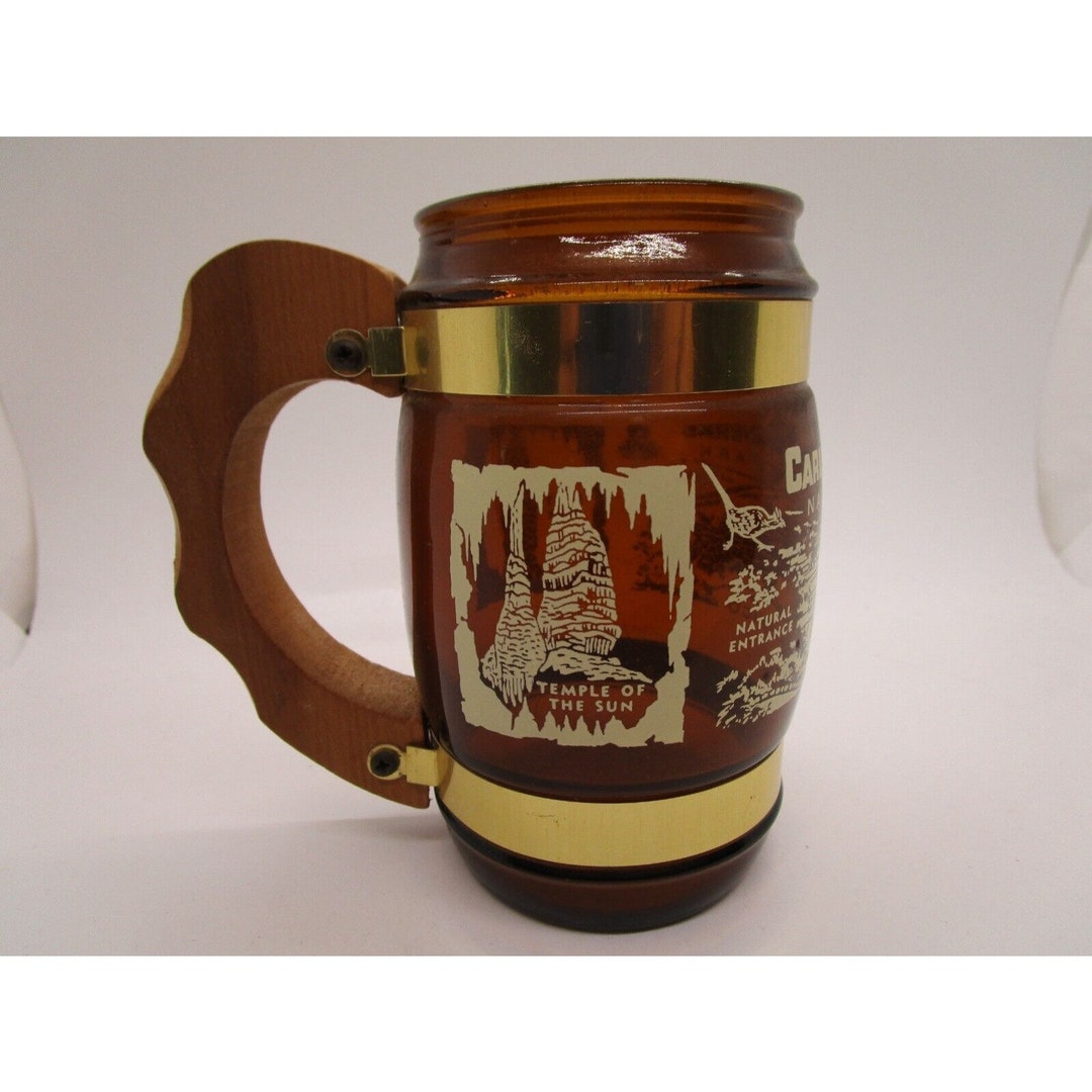 Vintage Siesta Ware Carlsbad Caverns National Park Mug W/ Wooden Handle ...