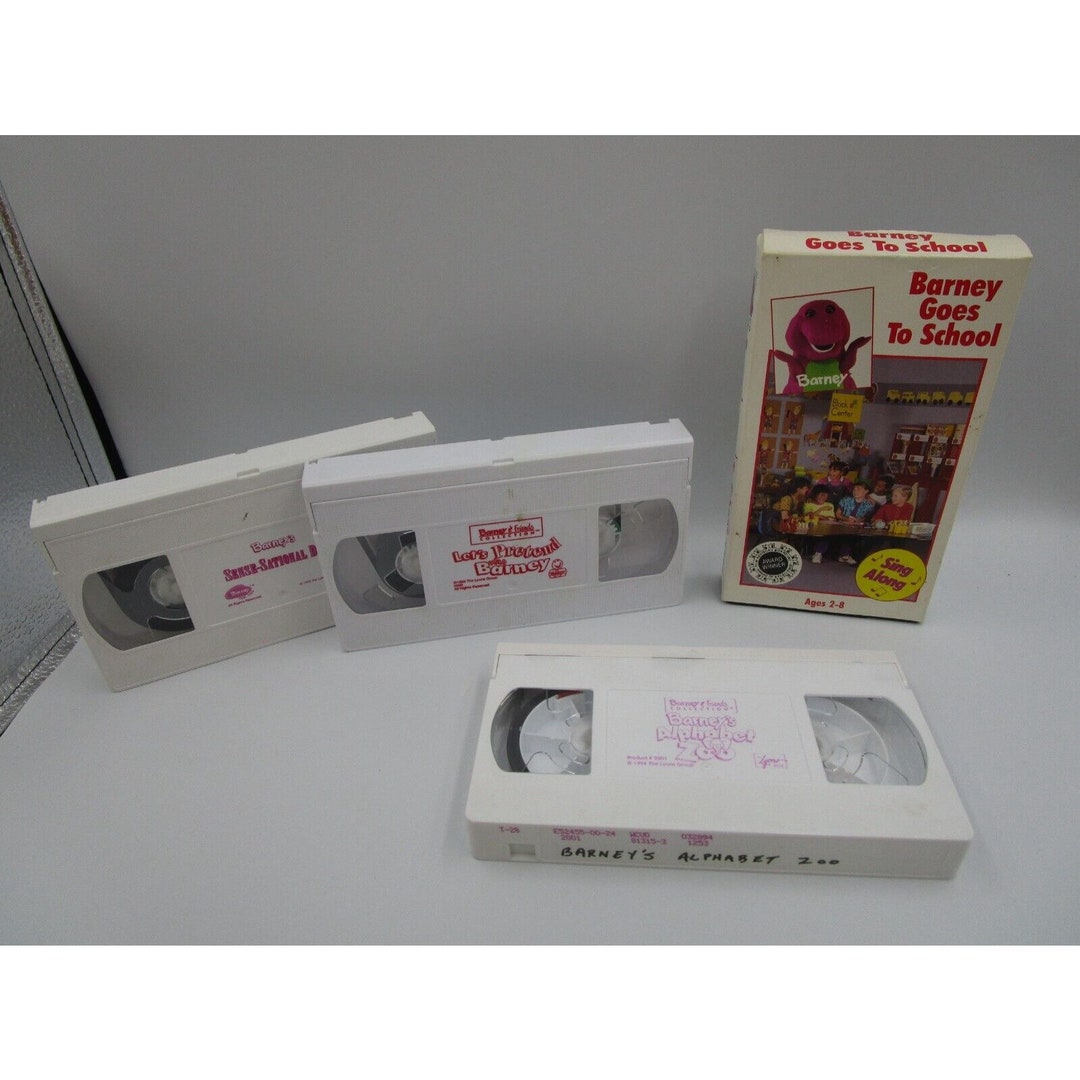 Barney VHS Lot- Goes to School VHS Video Tape Sing Along, Sense-ational ...