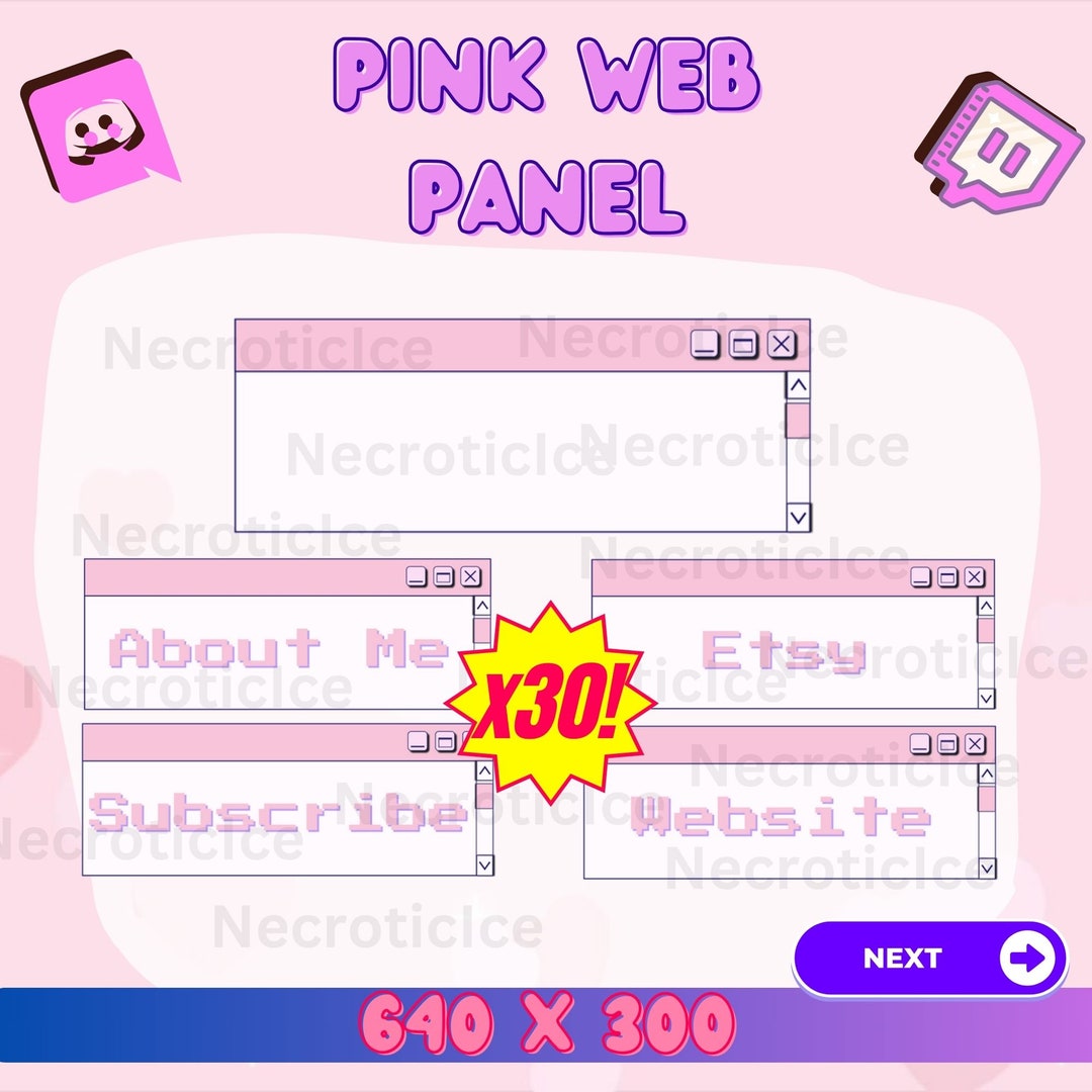 Pink Window Twitch Panel Kawaii Pink Girly Set up Streamer Asset ...