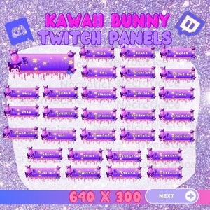Kawaii Purple Bunny Twitch Panel Blue Kawaii Dog Twitch Panel Pastry ...