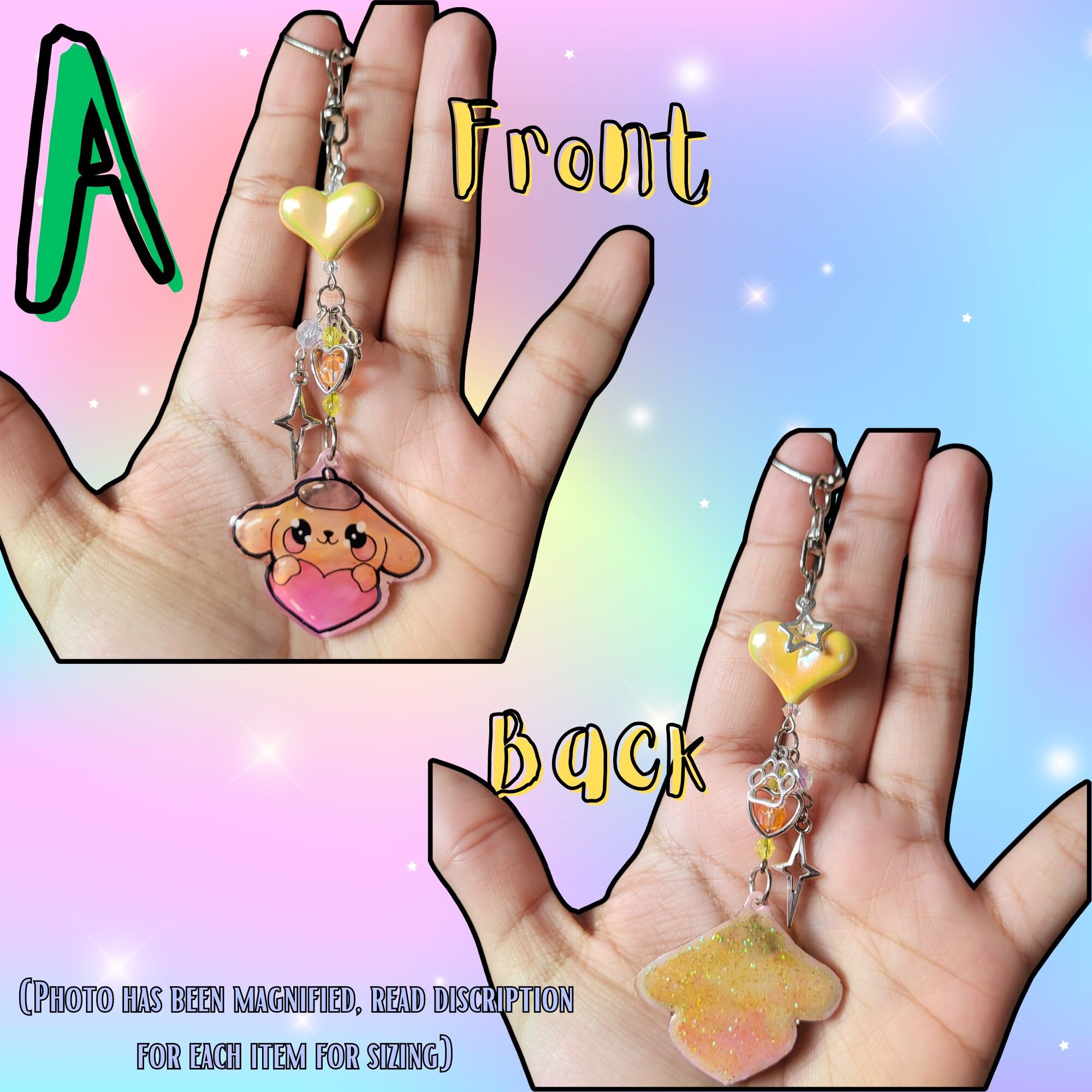 Yellow Dog Pom Key Chain Yellow Glitter Keychain Twitch Emote Keychain ...