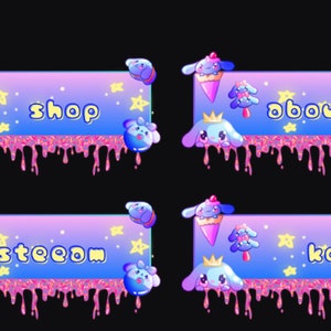 Kawaii White Dog Twitch Panel Blue Kawaii Dog Twitch Panel Pastry Cute ...