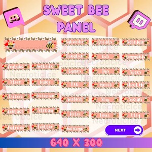 Sweet Bumble Bee Twitch Panel Kawaii Flower Bee Streamer Asset ...