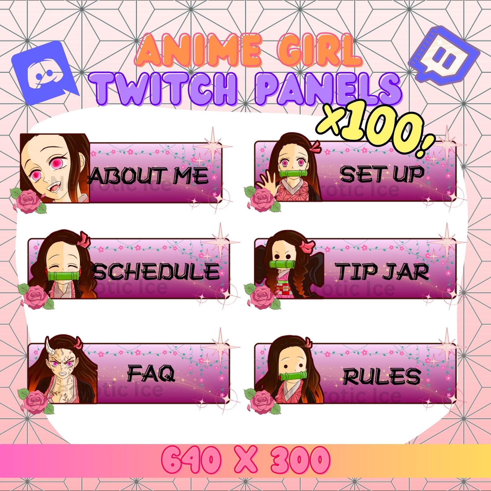 Demon Killer Demon Girl Panel Demon Twitch Panel Twitch Anime Panel ...