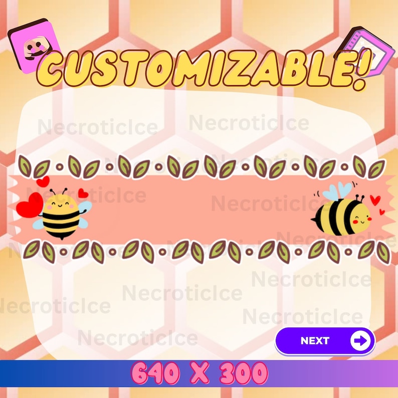 Sweet Bumble Bee Twitch Panel Kawaii Flower Bee Streamer Asset ...