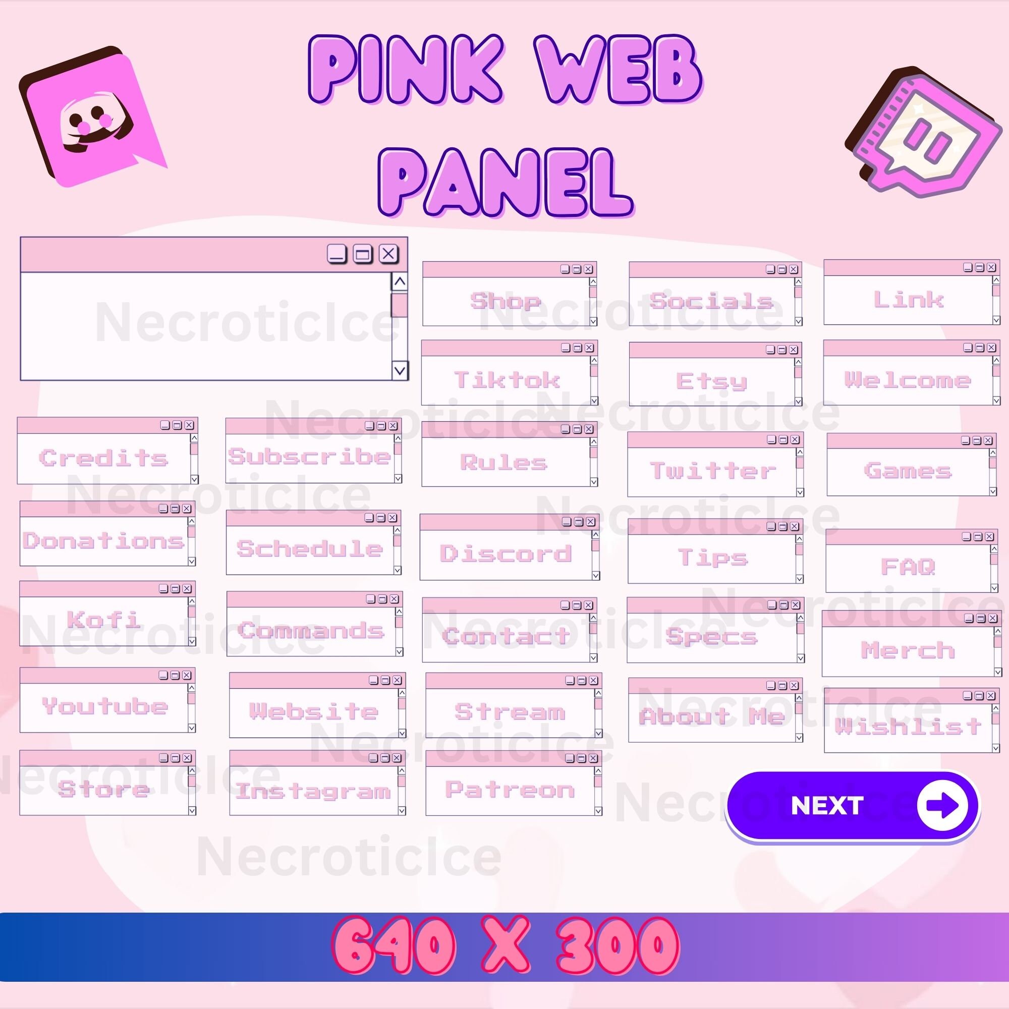 Pink Window Twitch Panel Kawaii Pink Girly Set up Streamer Asset ...