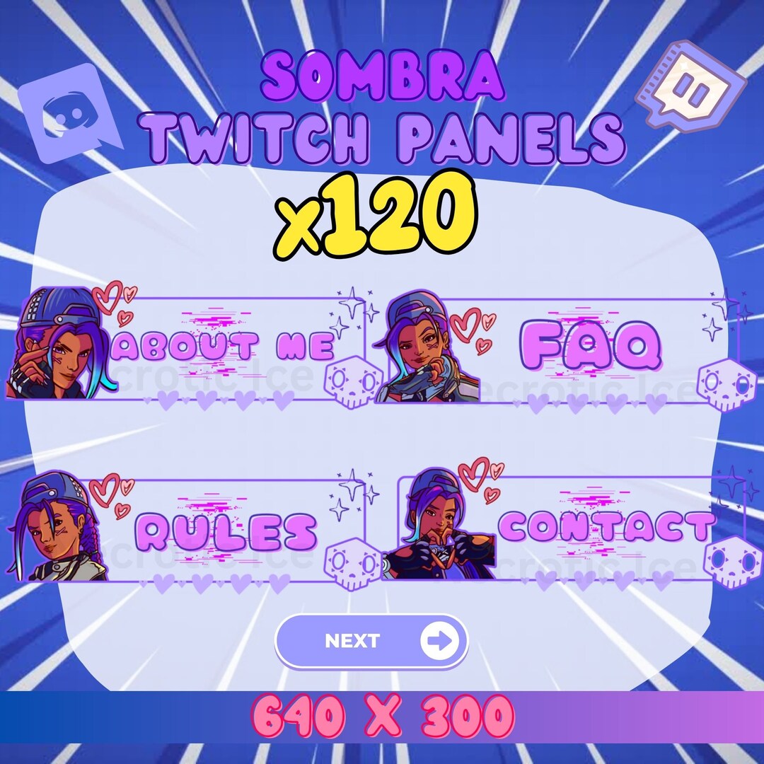 Sombra Twitch Panels: Overwatch 2 Kpop Streamer Asset (120 Pack) (PNG ...