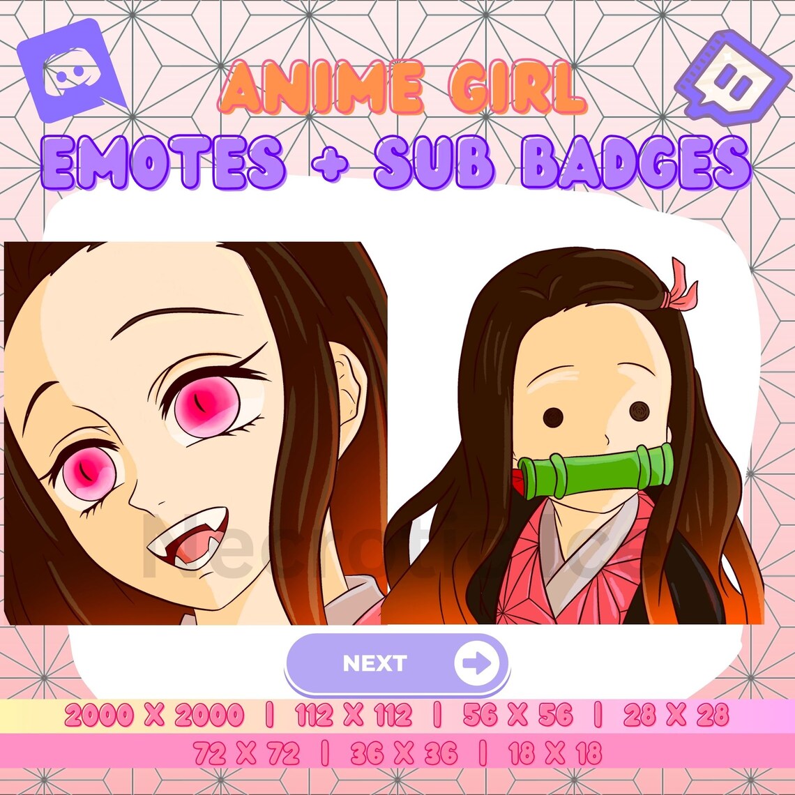 Demon Killer Demon Girl Emote Demon Twitch Emote Twitch Sub Badge ...