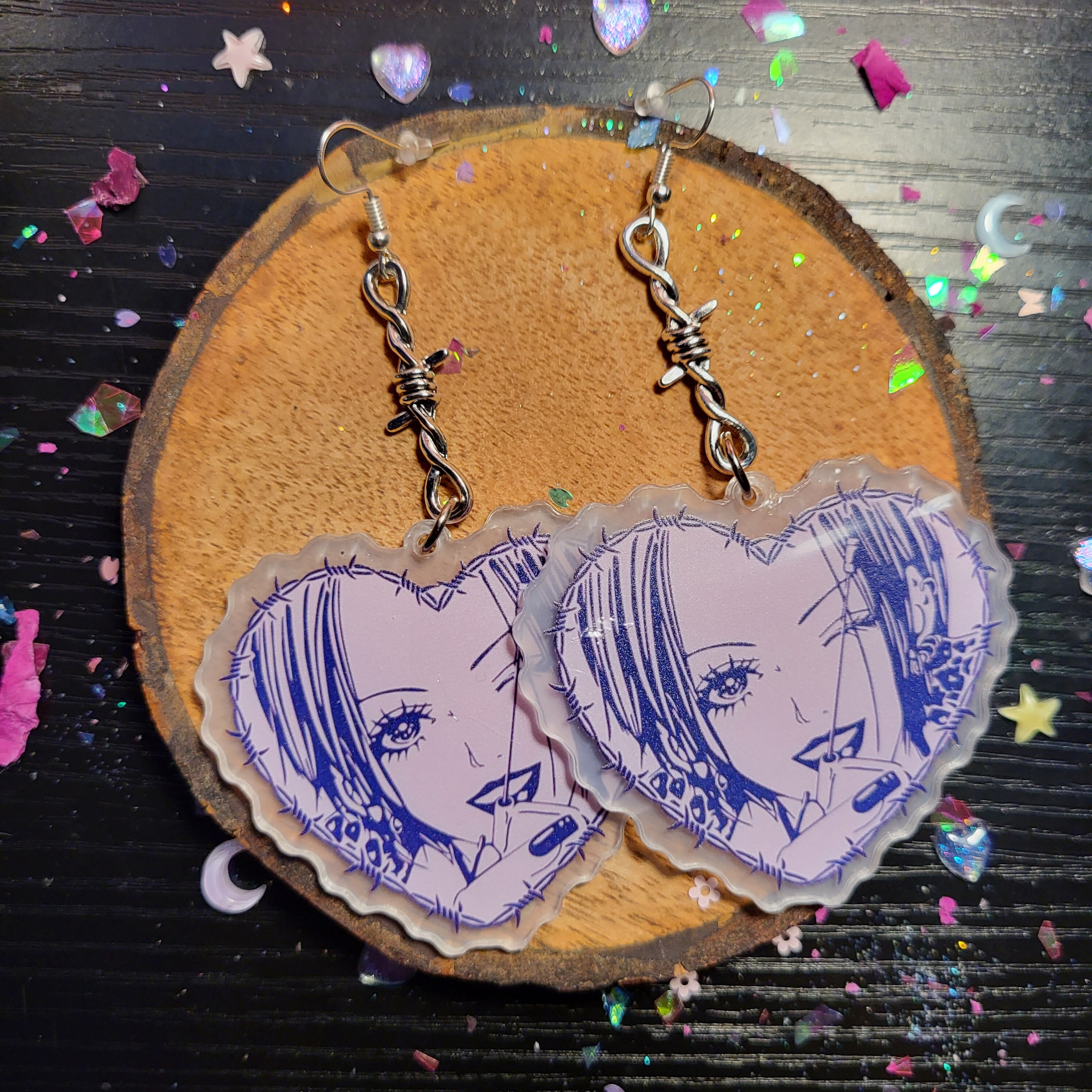 Nana Osaki Anime Barbed Wire Dangle Earring Anime Girl Emo - Etsy